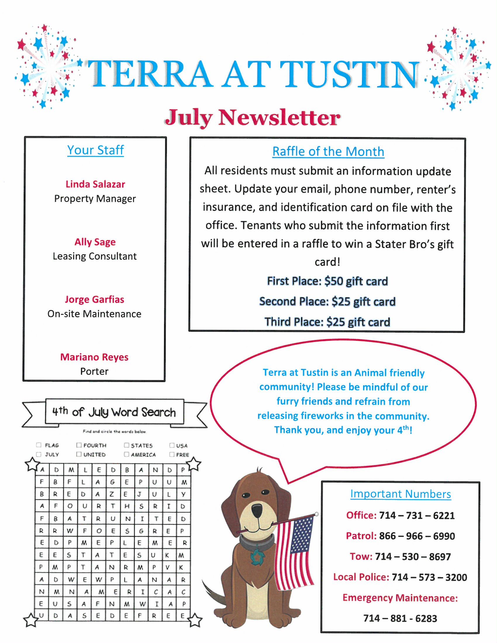Resident Newsletter - July