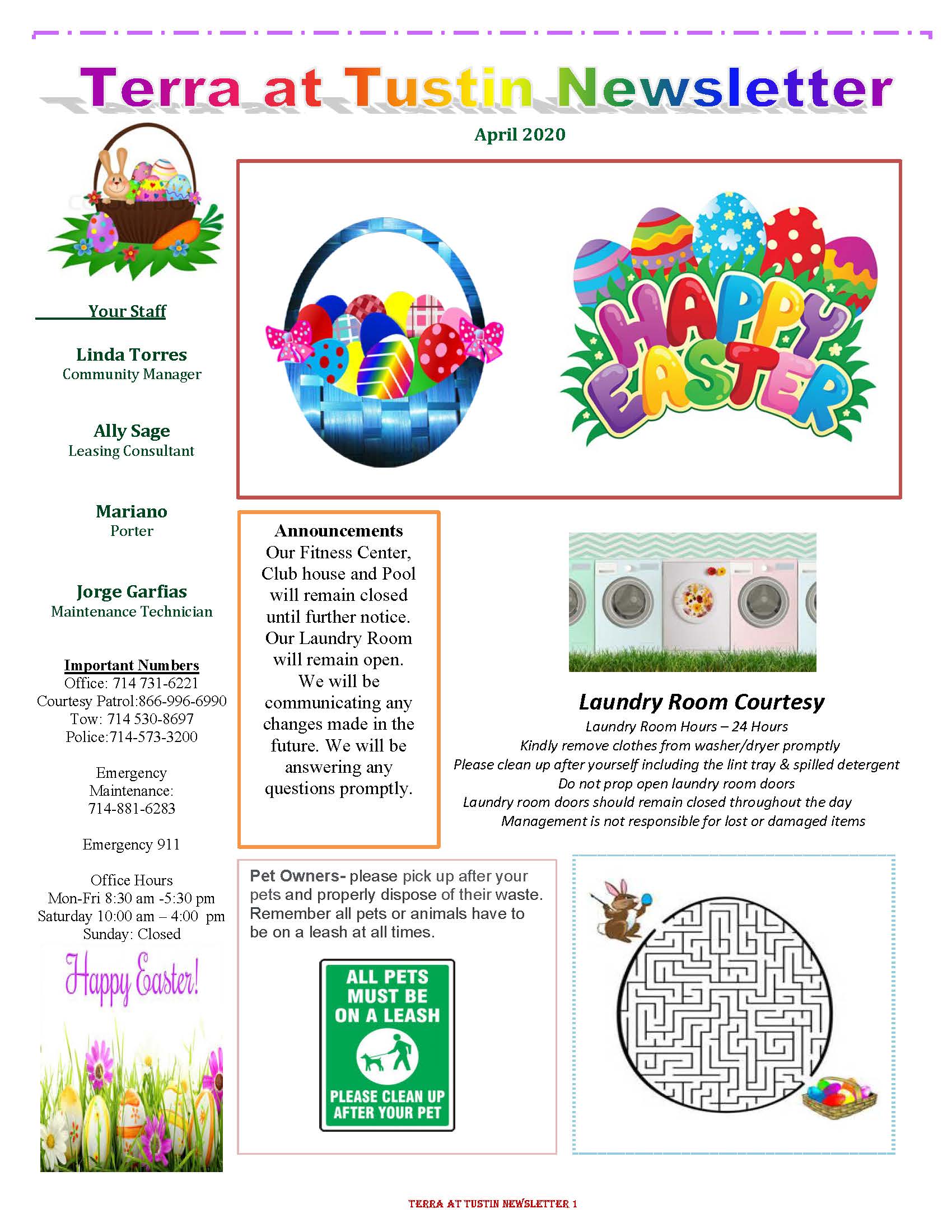 Resident Newsletter - April