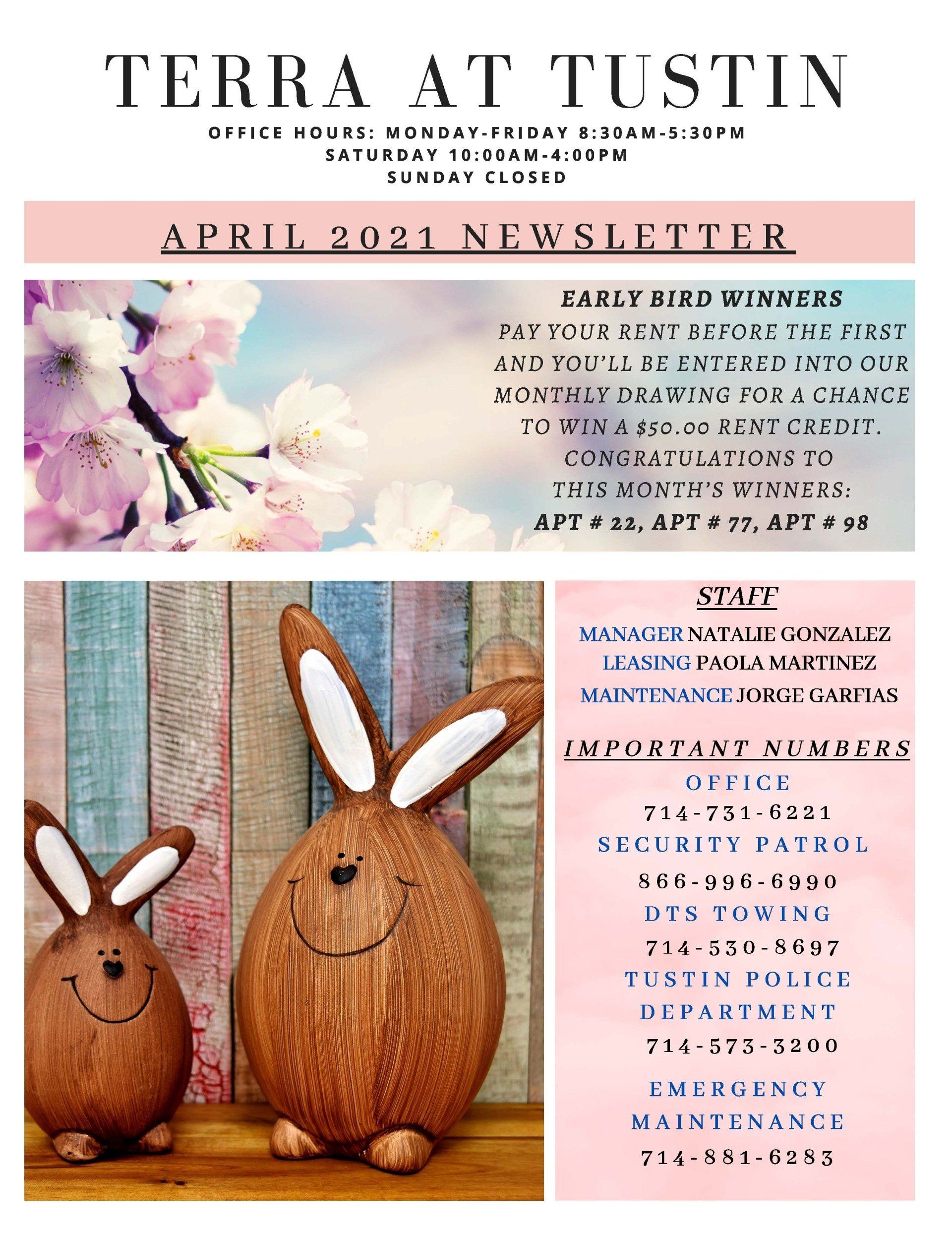 Resident Newsletter - April