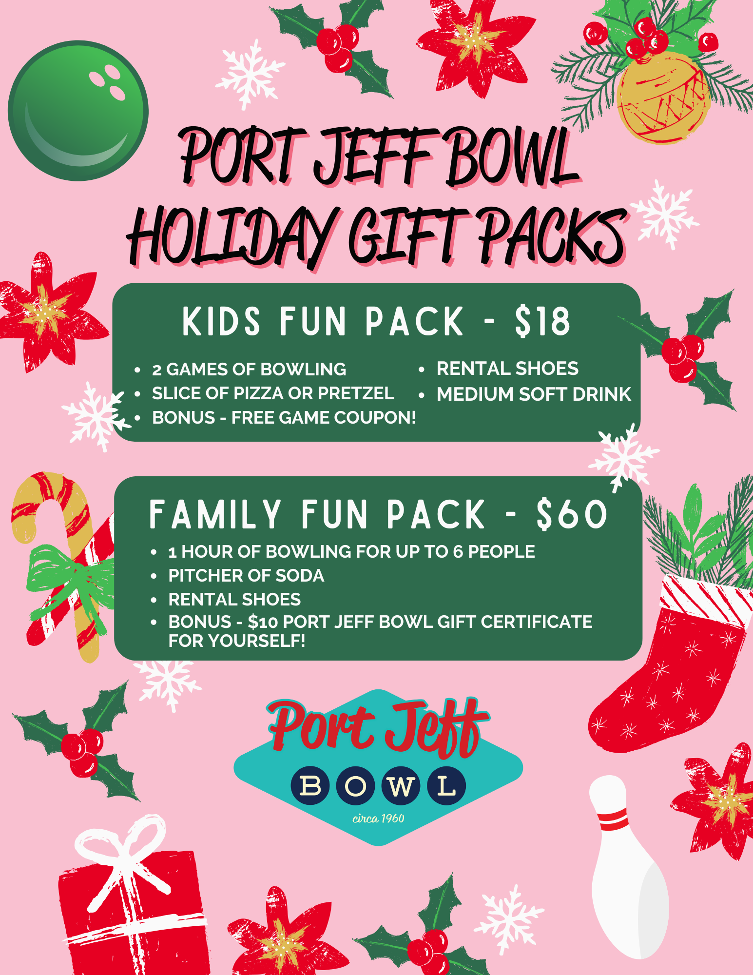 Gift Certificates at Port Jeff Bowl