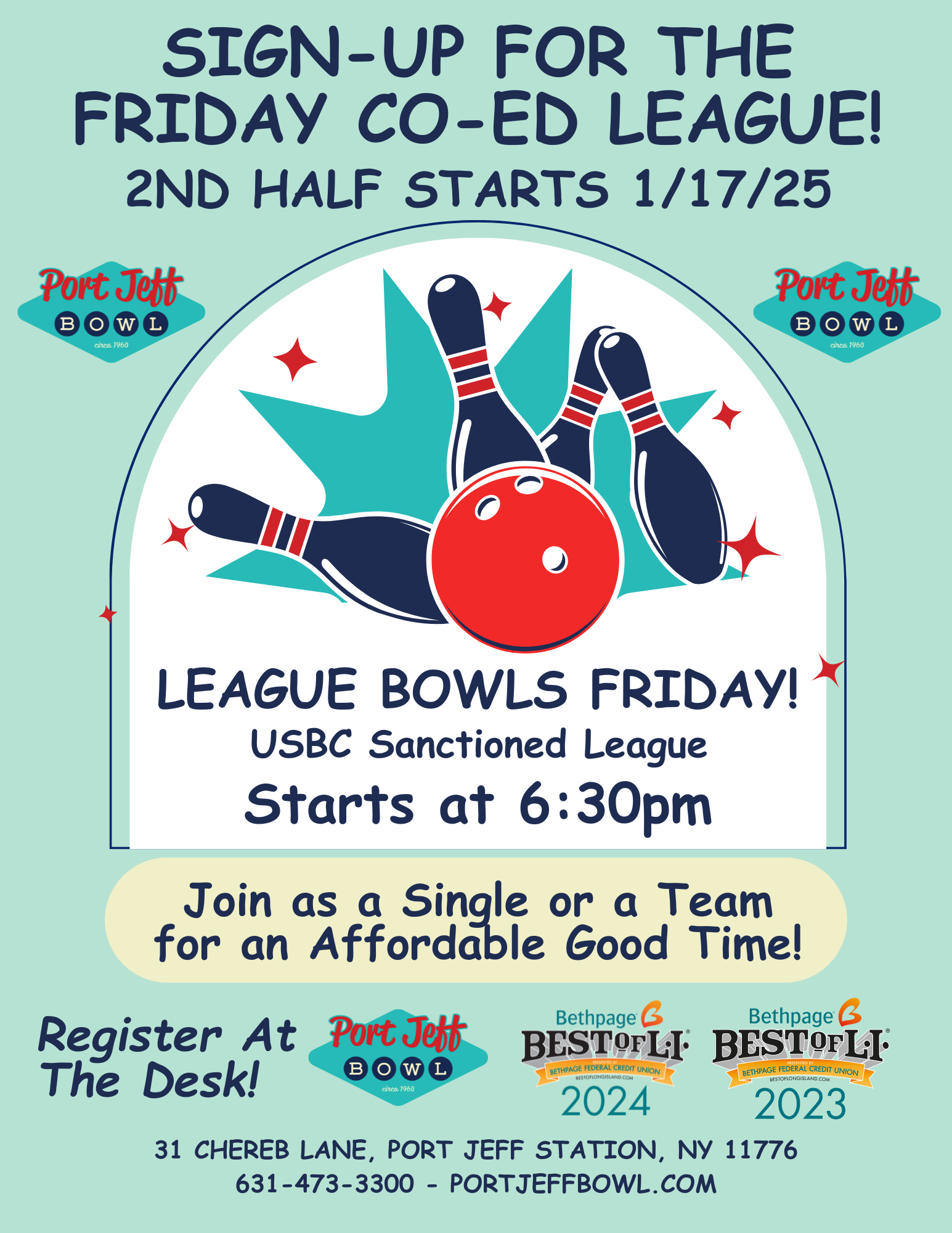 Adult Leagues At Port Jeff Bowl