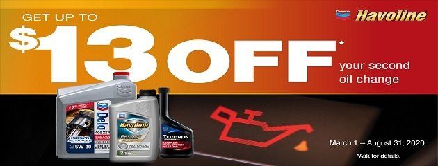 Havoline Oil Change Coupon