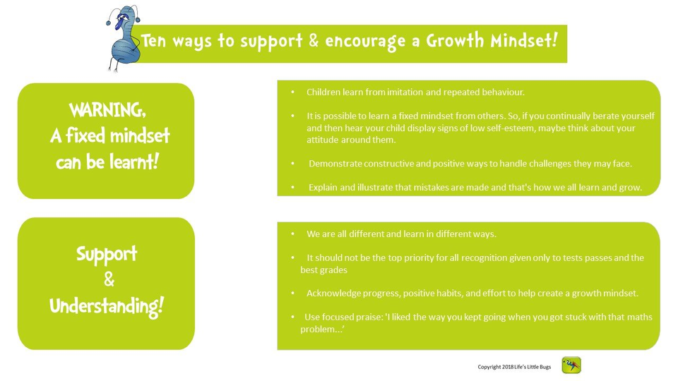 Ten ways to encourage & support a growth mindset
