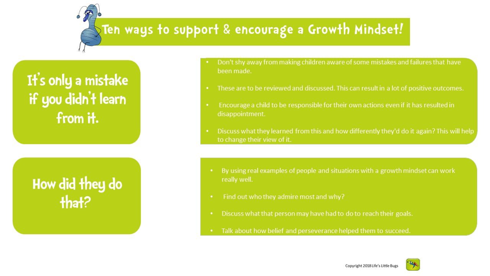 Ten ways to encourage & support a growth mindset