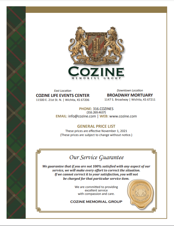 Green Funerals | Cozine Memorial Group