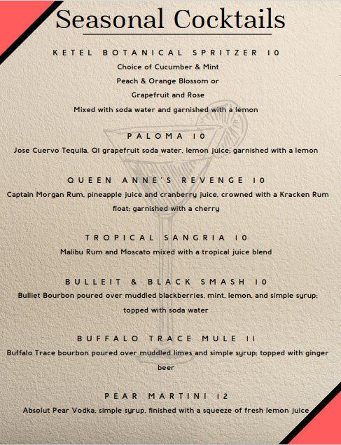 Seasomal Cocktails | Middleboro, MA | The Charred Oak Tavern