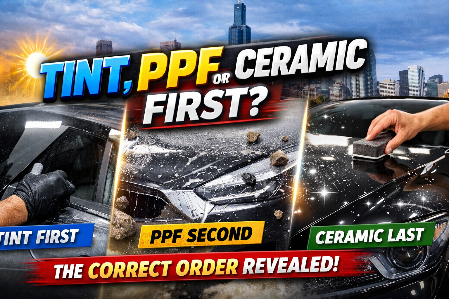 Tint, PPF, or Ceramic First? The Correct Order (And Why It Matters)