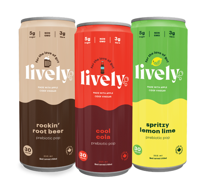 Lively is a prebiotic pop made with apple cider vinegar.