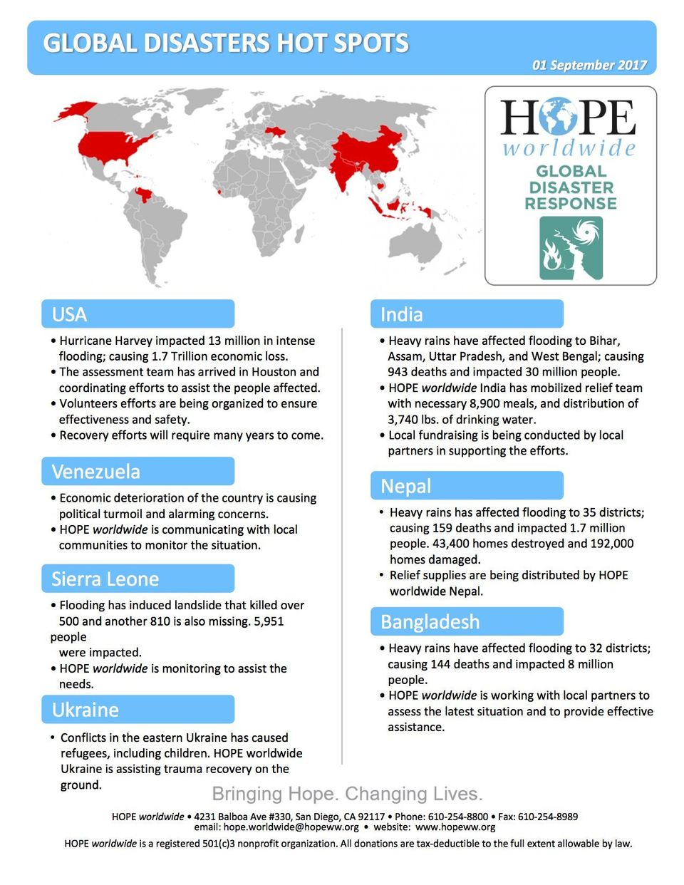 Worldwide Disaster Update