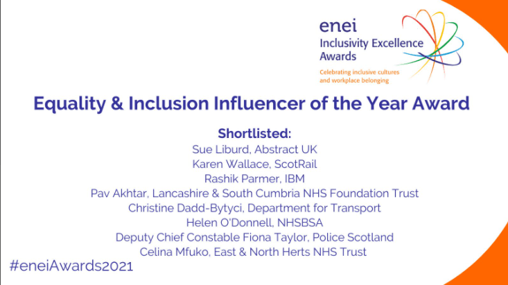 Sue Liburd shortlisted for Inclusivity Excellence Awards