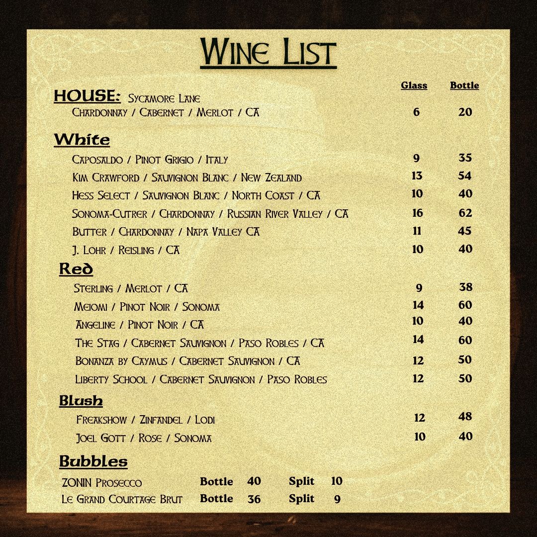 Drinks | Rancho Mirage, CA | O'Caines's Irish Pub