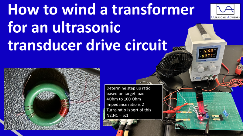 How to wind a transformer for an ultrasonic transducer drive circuit