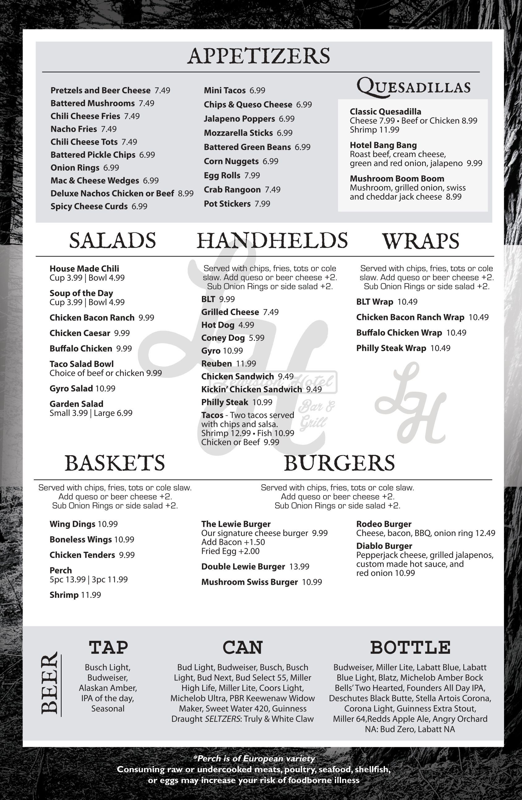 Main Menu | Lewiston, MI | 989-786-2333