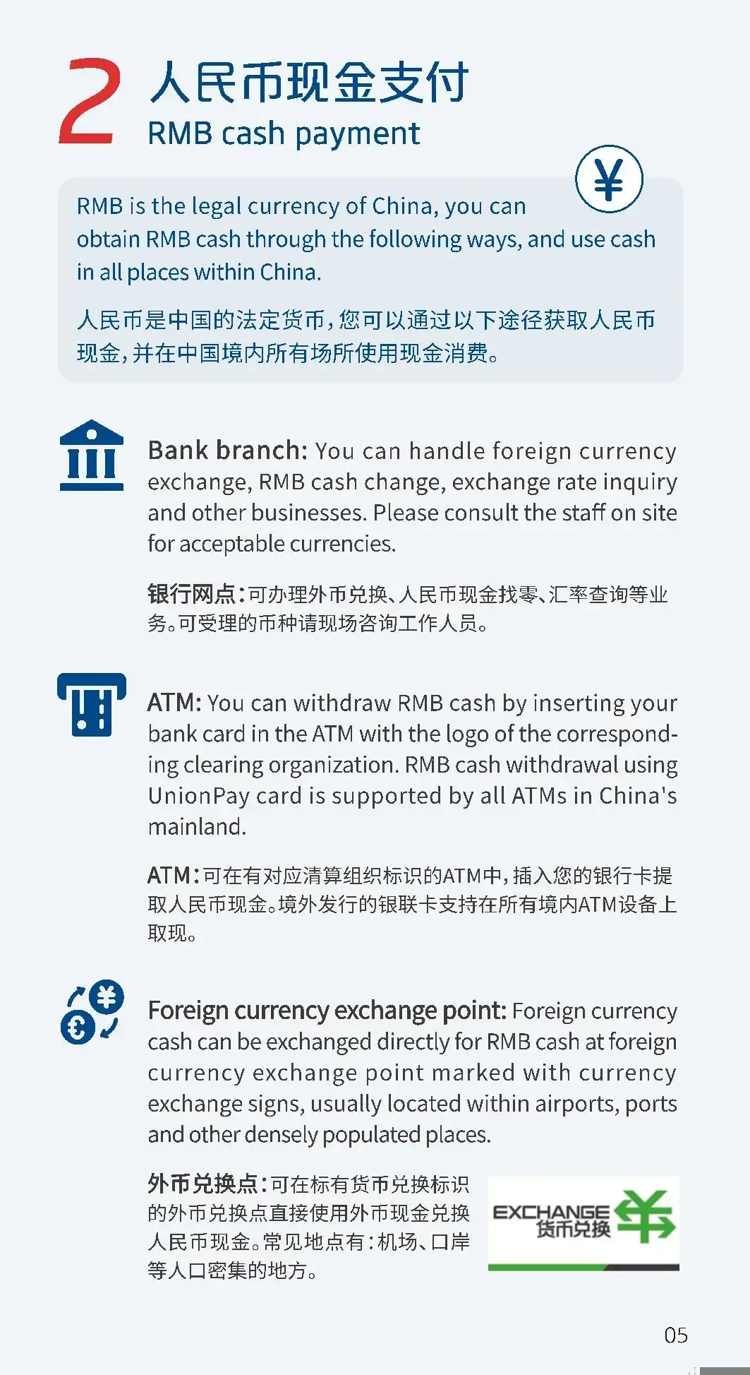 Payment service guide for overseas vistors
