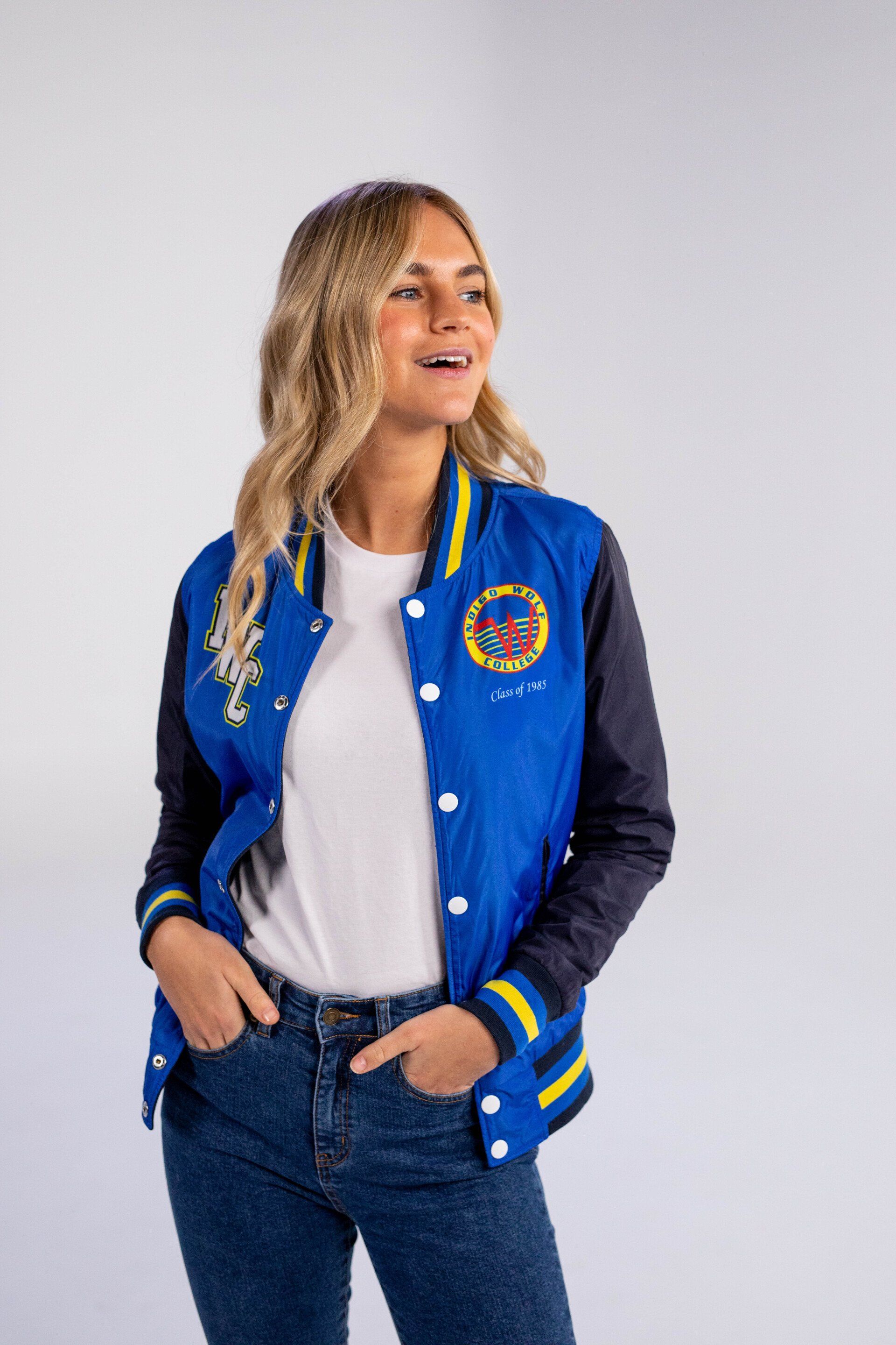 College Jacket - Indigo Wolf