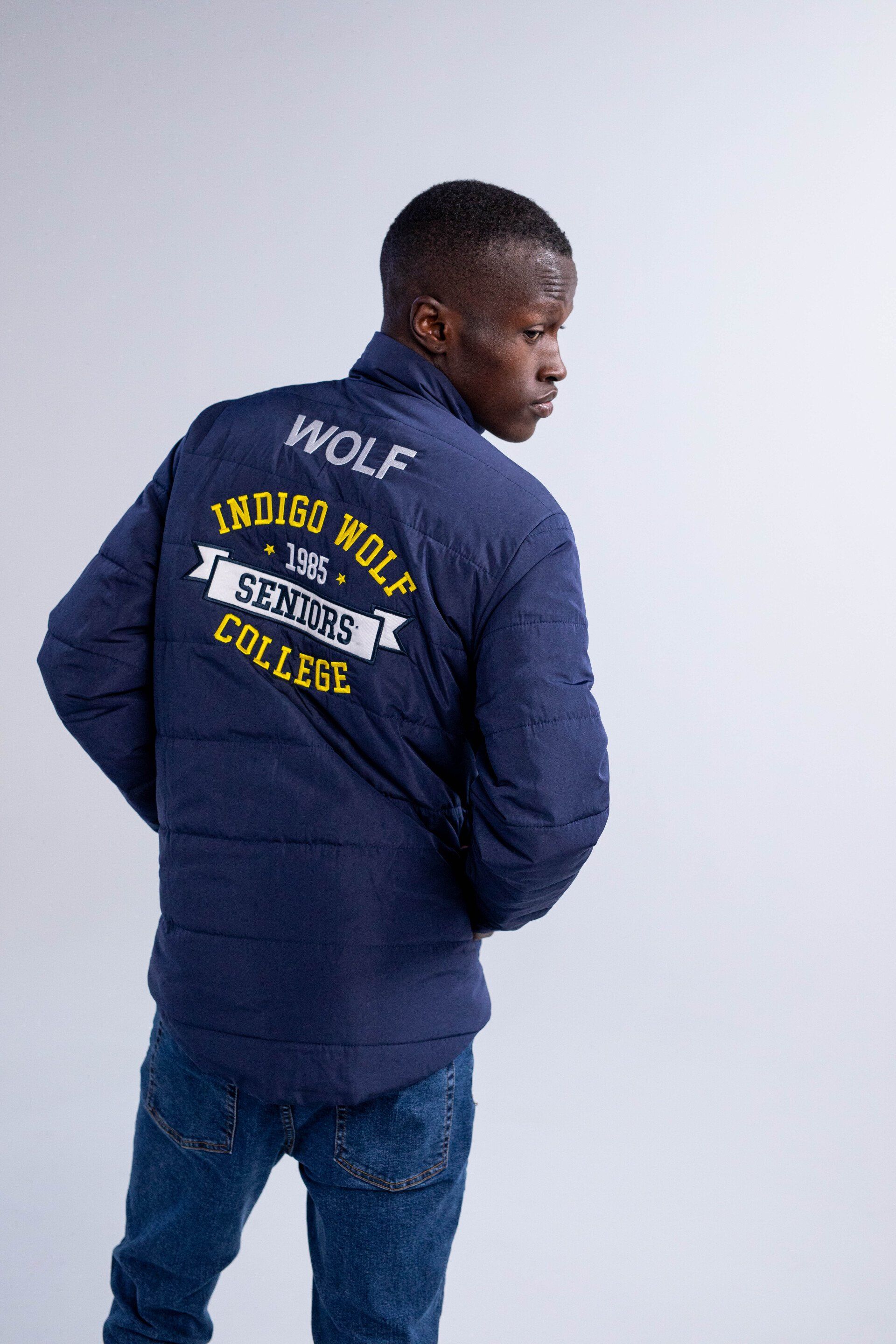 College Jacket - Indigo Wolf