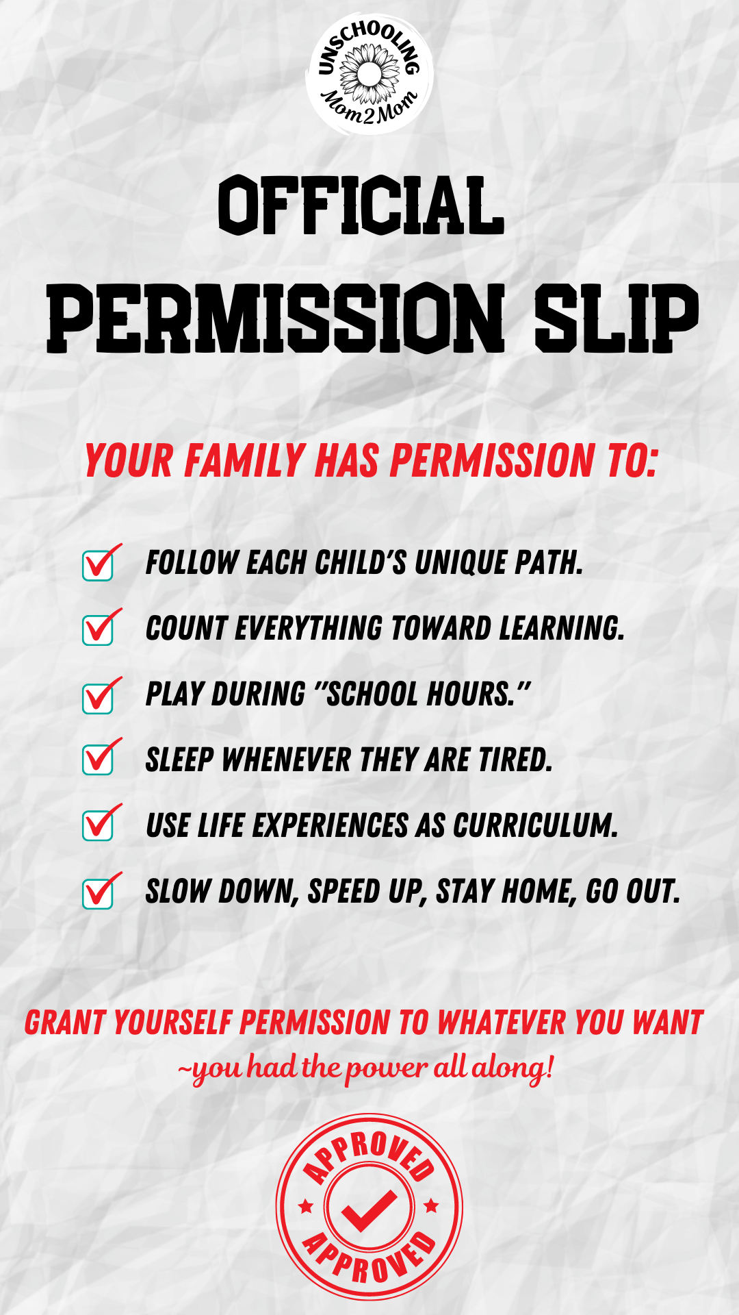 Get Your Unschooling Permission Slip