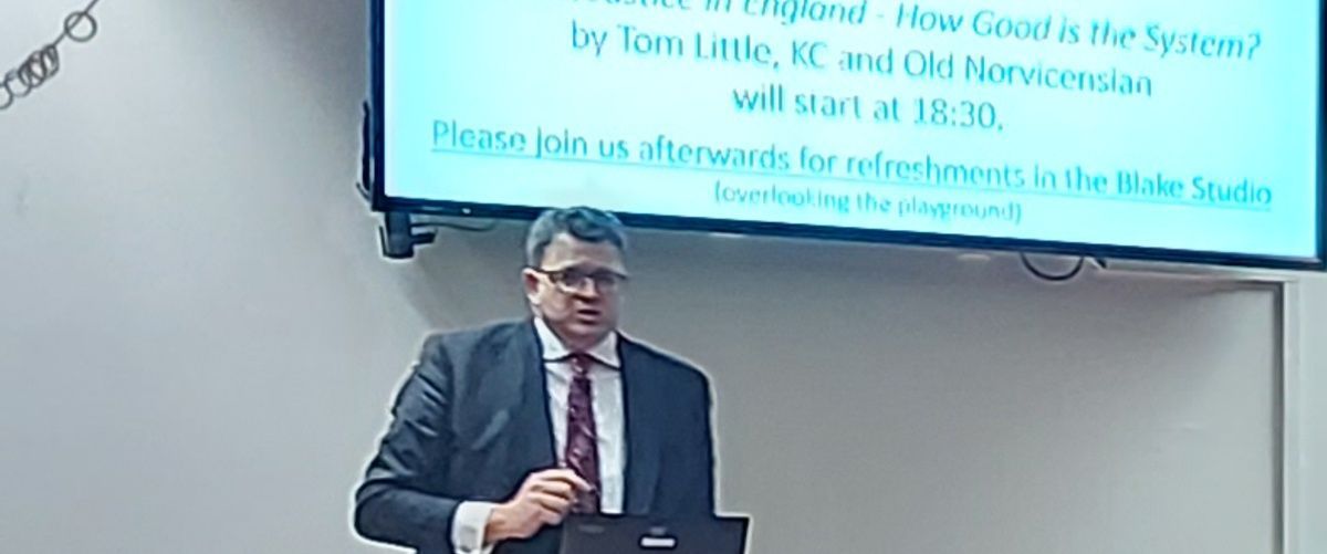 TOM LITTLE KC (ON 82-91) SPEAKS TO NORFOLK CAMBRIDGE SOCIETY