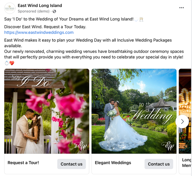 Wedding venue facebook ads | Honestweddingadvice.com
