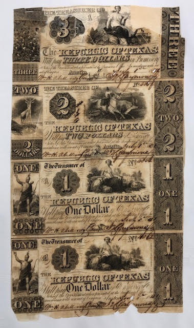 Republic of Texas Rare Currency and Documents | Texana History