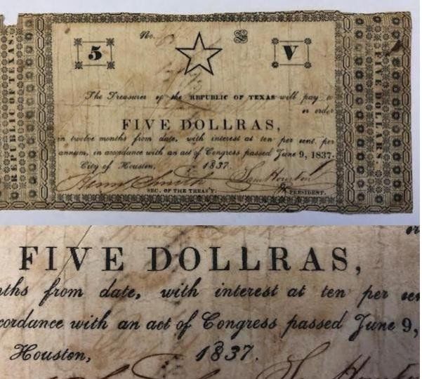 Republic of Texas Rare Currency and Documents | Texana History
