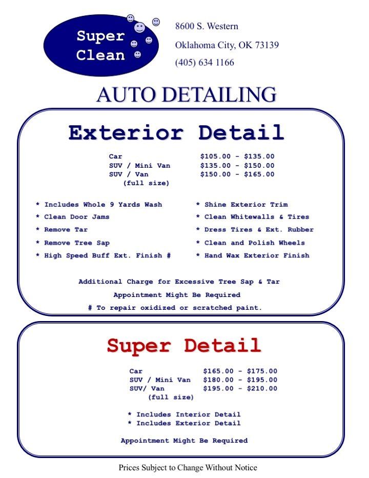 Auto Detailing | Oklahoma City, OK | Super Clean Full Service Car Wash ...
