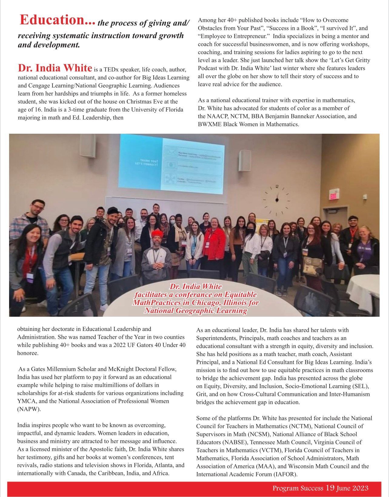 Grateful for this Front Cover Feature- Program Success Magazine!