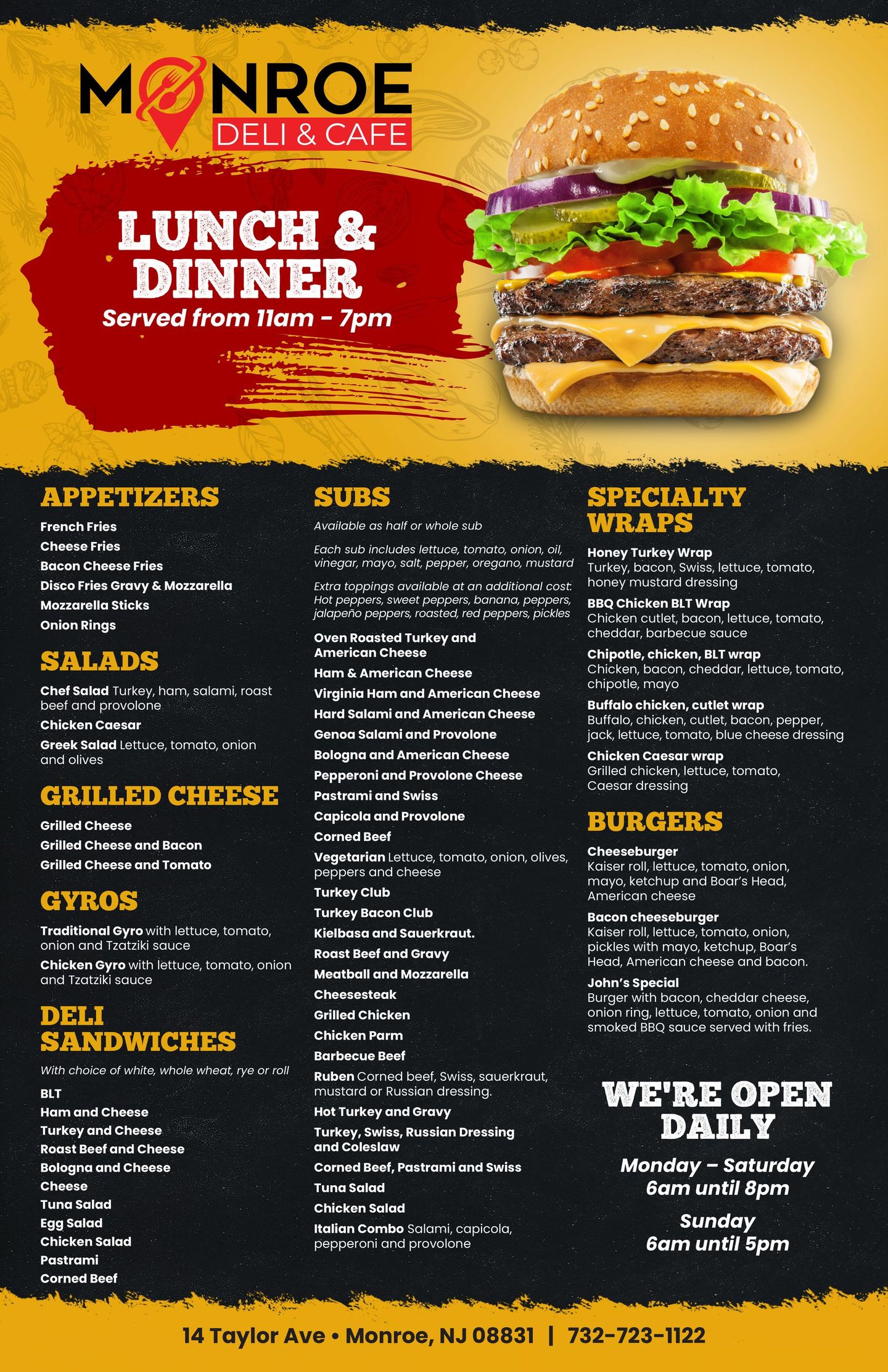 Menu | Monroe Deli & Cafe