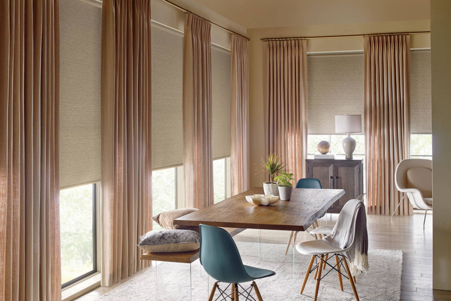 Layering Hunter Douglas Window Treatments | Rachel Brosky Interiors