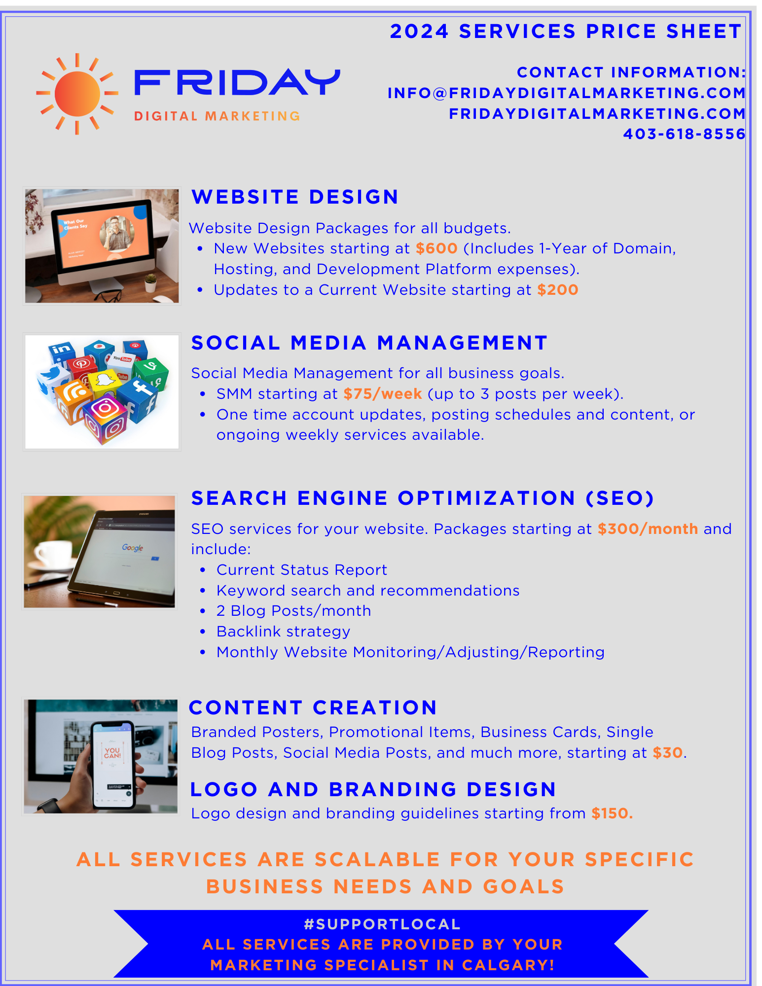 Friday Digital Marketing Price List!
