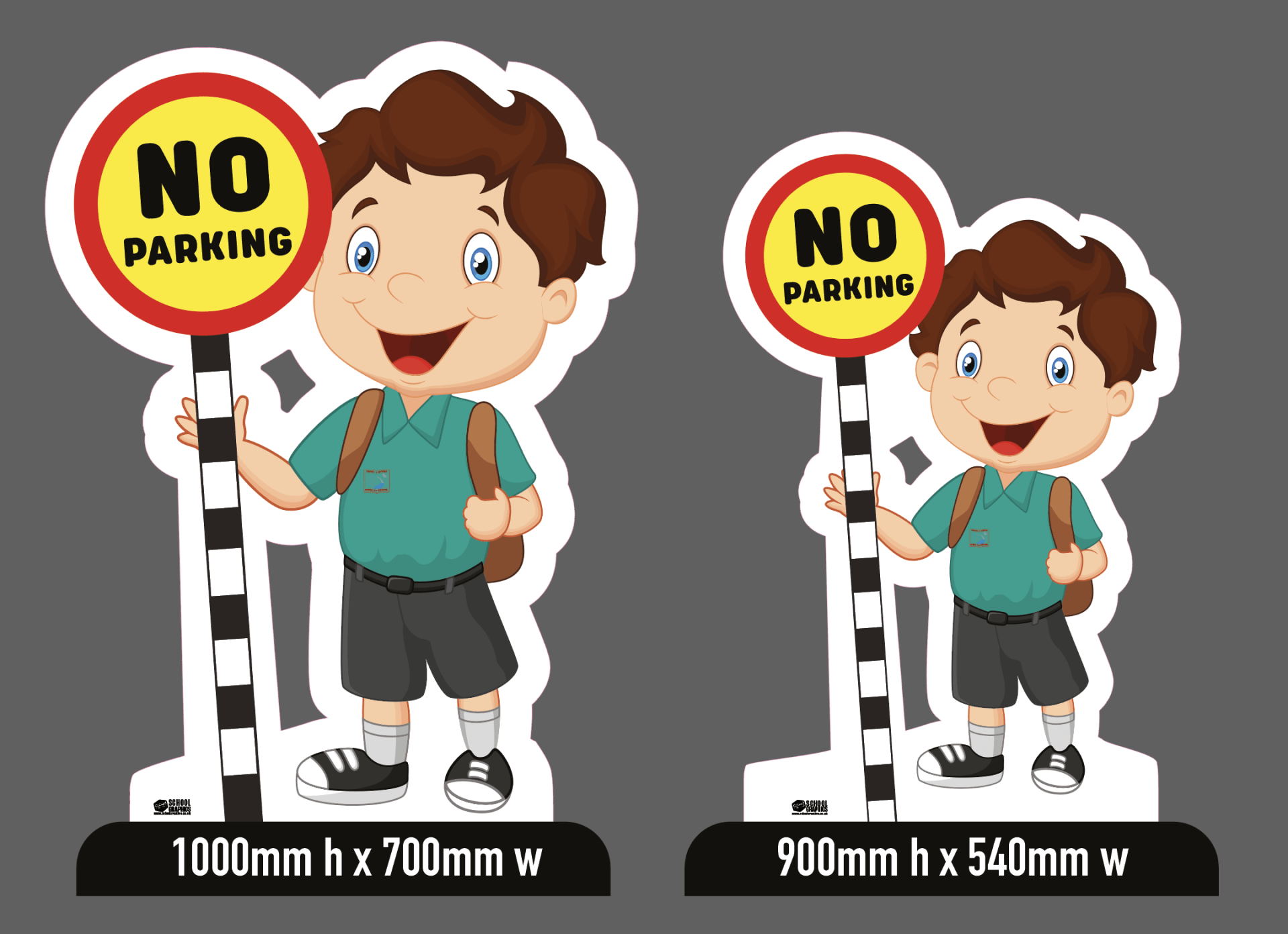 School parking Pavement road Signs to help children cross safely