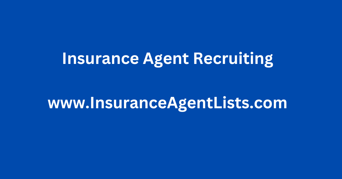 Licensed Insurance Agents Data | Insurance Agent Lists