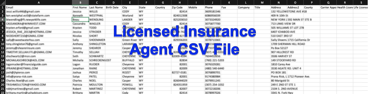 Insurance Agent Lists for Recruiting