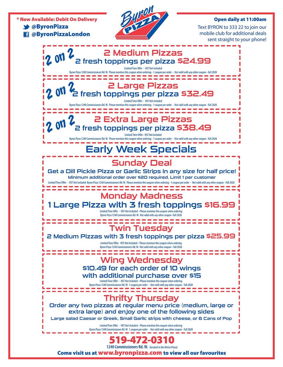 Byron PIzza - Coupons