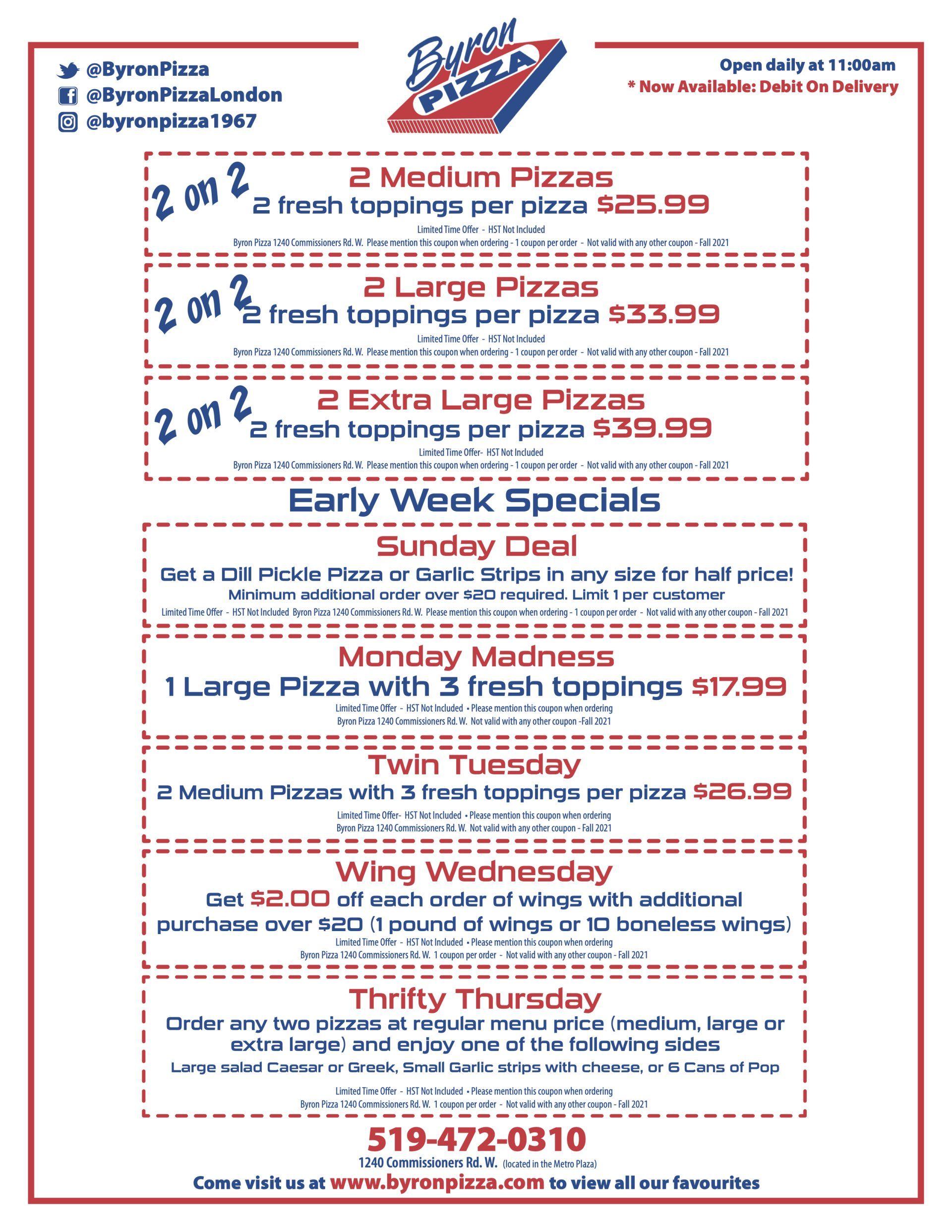 Byron PIzza - Coupons