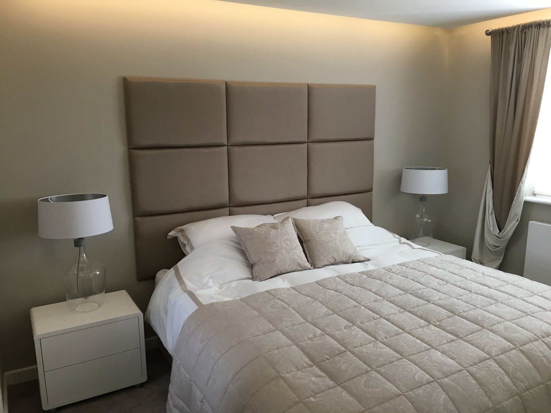 Upholstered wall tiles | The Leicester Headboard Co