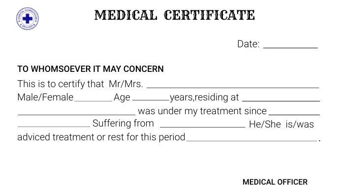 Medical certificates for employee related absences