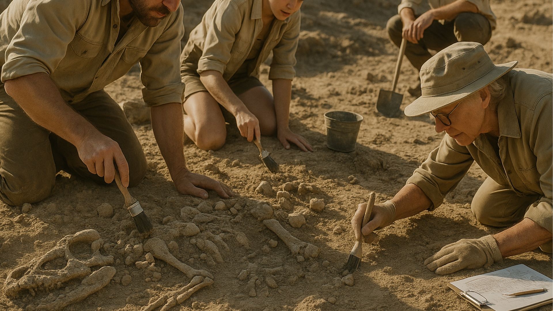 How do palaeontologists dig for fossils?