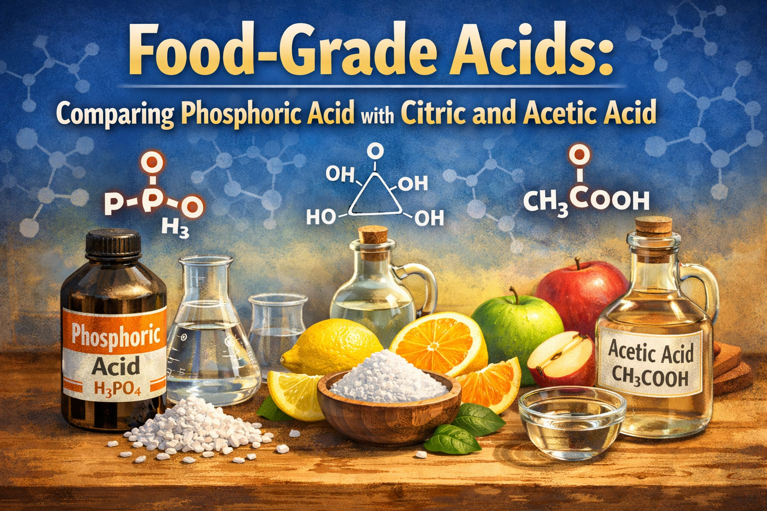 Food-Grade Acids: Comparing Phosphoric Acid with Citric and Acetic Acid