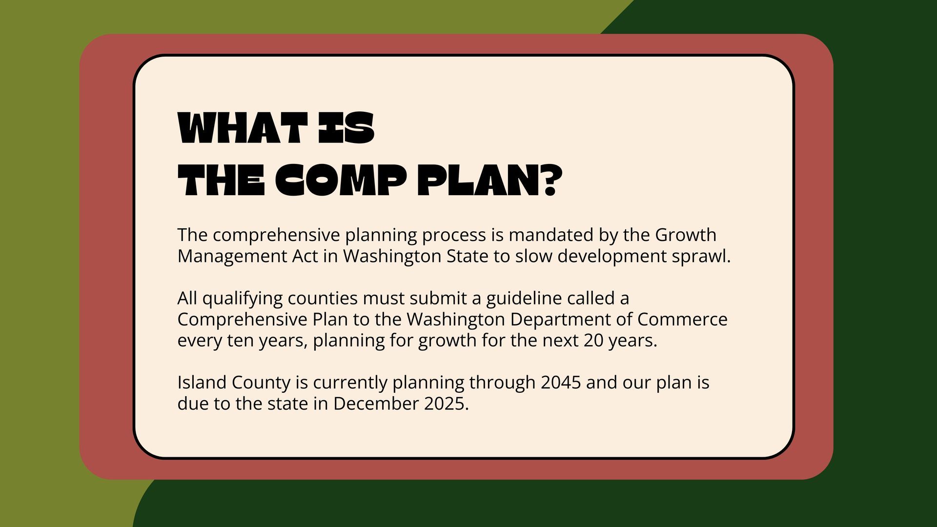 What Is The Comprehensive Plan?