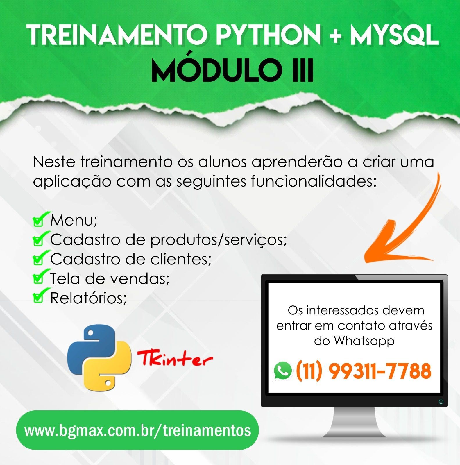 Python + Tkinter + MySQL + Construção de Sistema Comercial Python + Tkinter + MySQL + Construção de Sistema Comercial