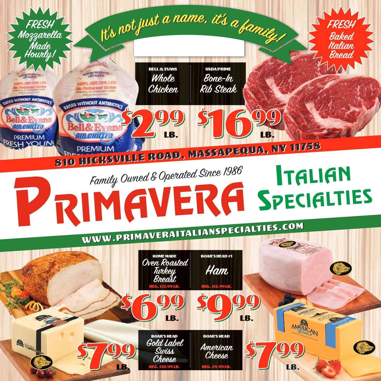 Menu - Primavera Italian Specialties | Massapequa, NY