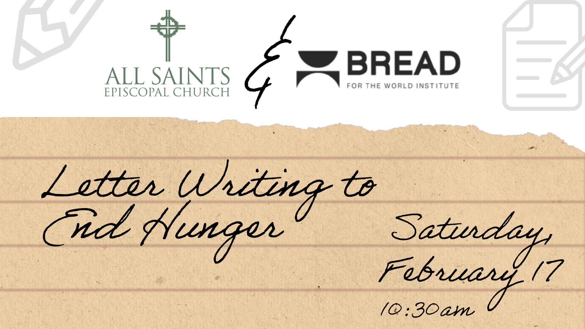 Letter Writing to End Hunger