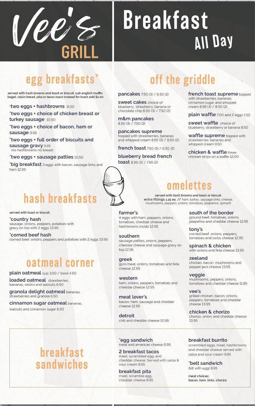 Breakfast Menu | Lunch Menu | Zeeland, MI | Vee's Grill & Coney Island