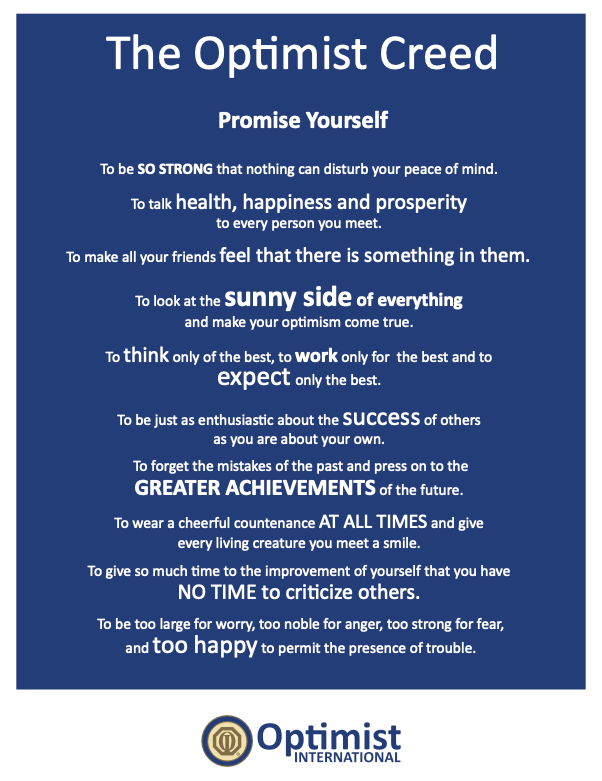 The Optimist Creed