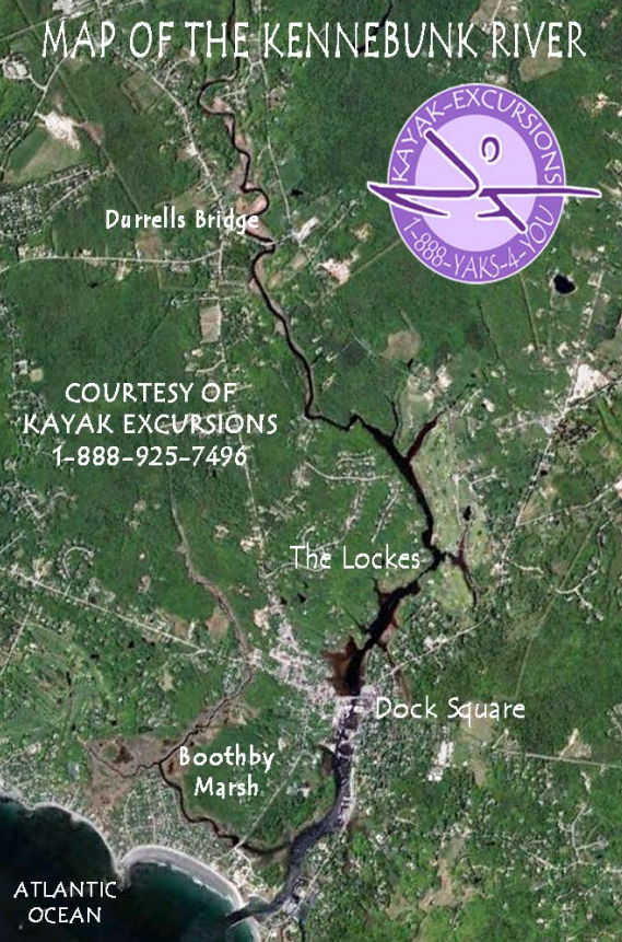 The Kennebunk River Map | Kayak Excursions - Kennebunkport ME