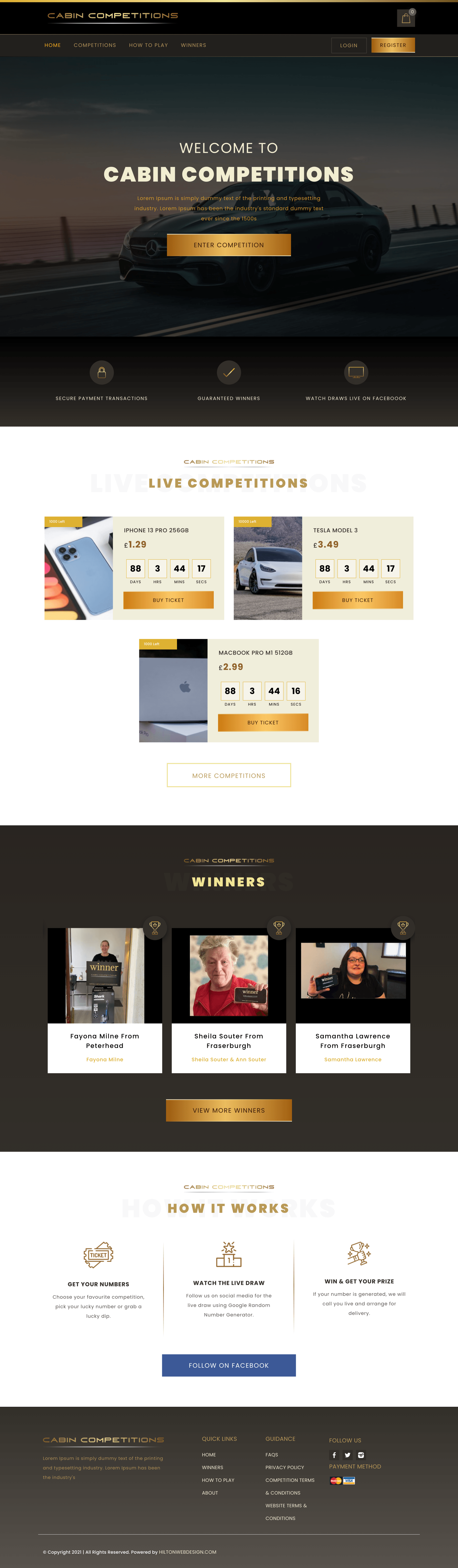High-Converting Raffle & Competition Web Design | HiltonWebDesign.com