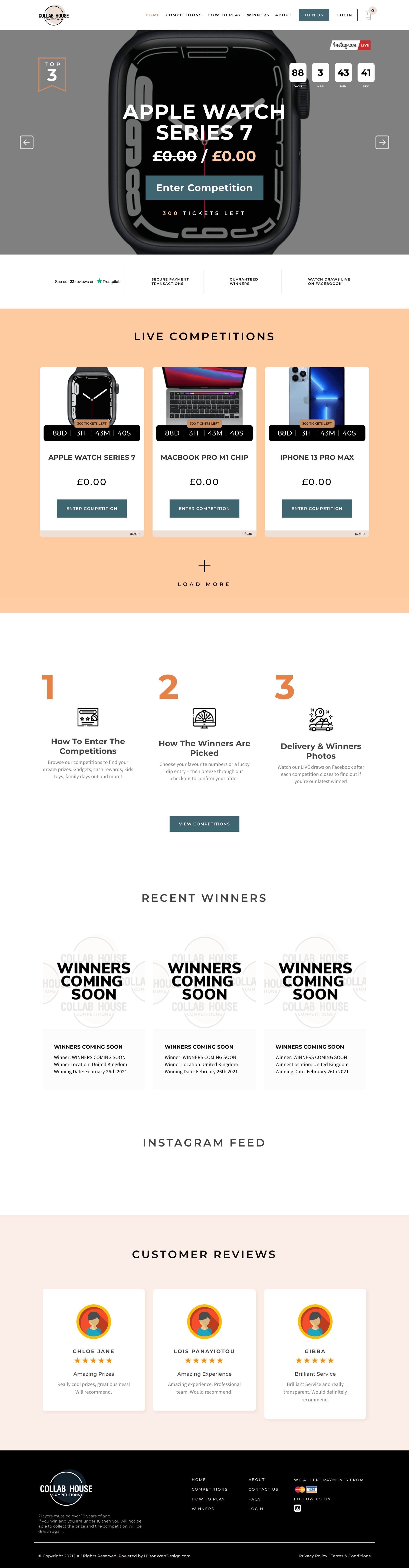 High-Converting Raffle & Competition Web Design | HiltonWebDesign.com