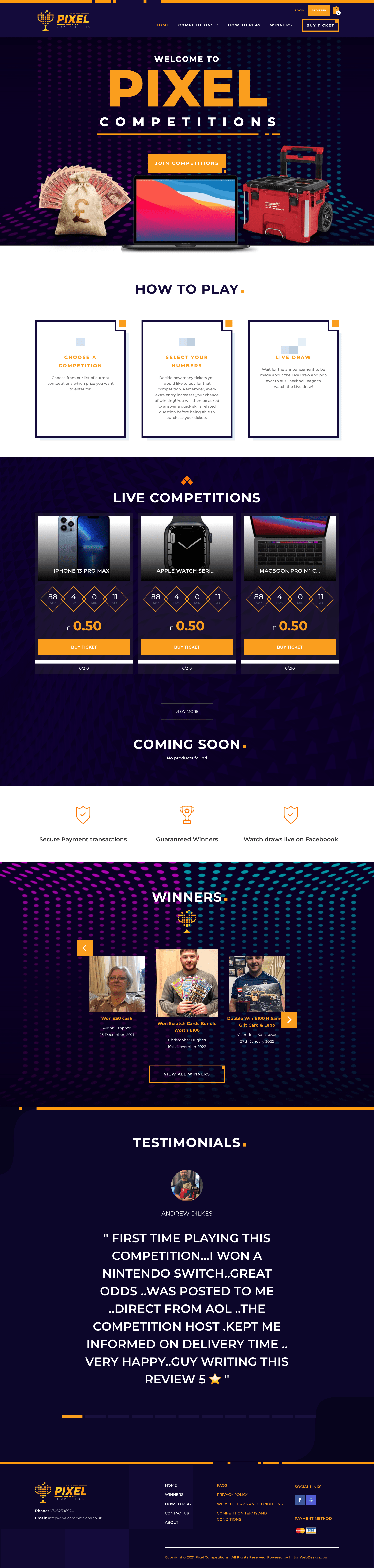 High-Converting Raffle & Competition Web Design | HiltonWebDesign.com
