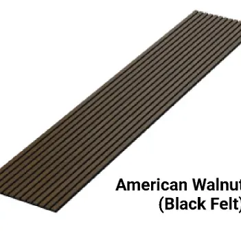 American Walnut (Black Felt) -Wallwood Acoustic Feature Wall Panel(2700 ...